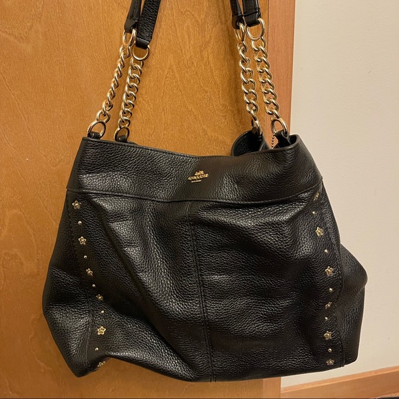 Bags | Coach Leather Studded Shoulder Bag And Small Wallet | Poshmark